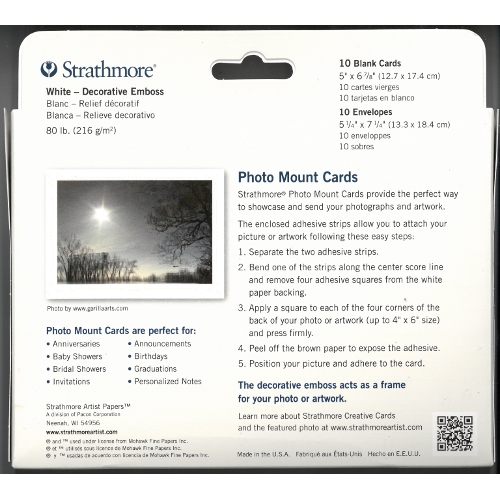 Photo Mount Cards White - Classic 10 Pack Box Strathmore